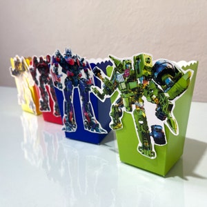 Transformers Party Popcorn Box, Rescue Bots Birthday Treats Box ...