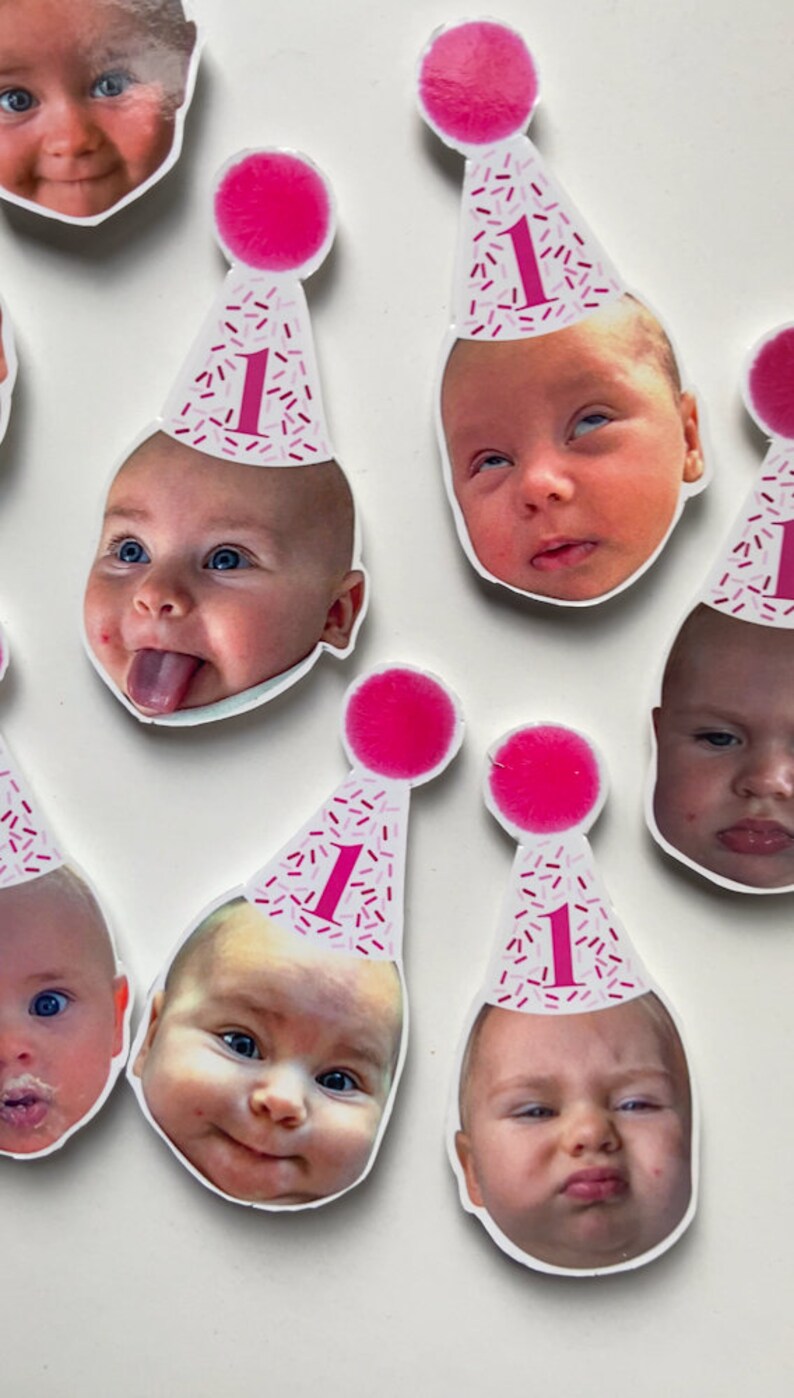 1st Birthday Favors, Baby Photo Birthday Magnet Favors, Birthday Party ...