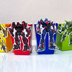 Transformers Party Popcorn Box, Rescue Bots Birthday Treats Box ...