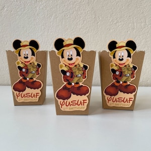 Mickey Safari Party Popcorn Box, Mickey Safari Birthday Treats Box ...