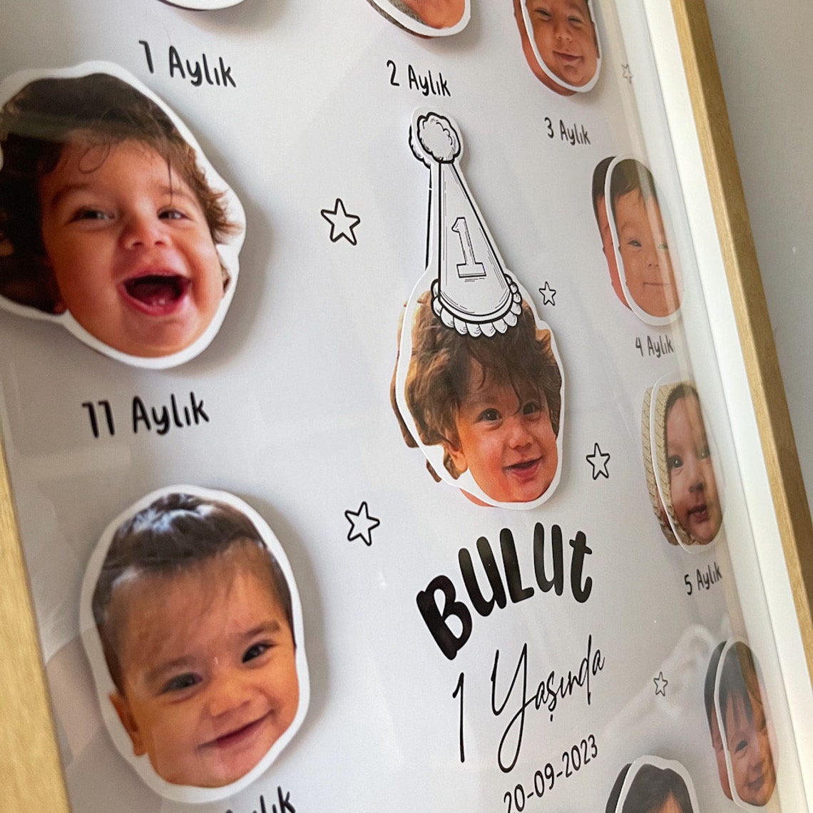 Baby First Year Monthly Milestone Board, Personalized First Year Photo ...