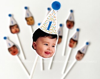 Custom Baby Photo Cupcake Toppers, Funny Face Cupcake Toppers ...