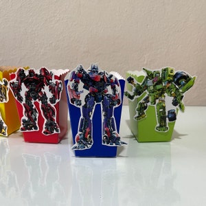 Transformers Party Popcorn Box, Rescue Bots Birthday Treats Box ...