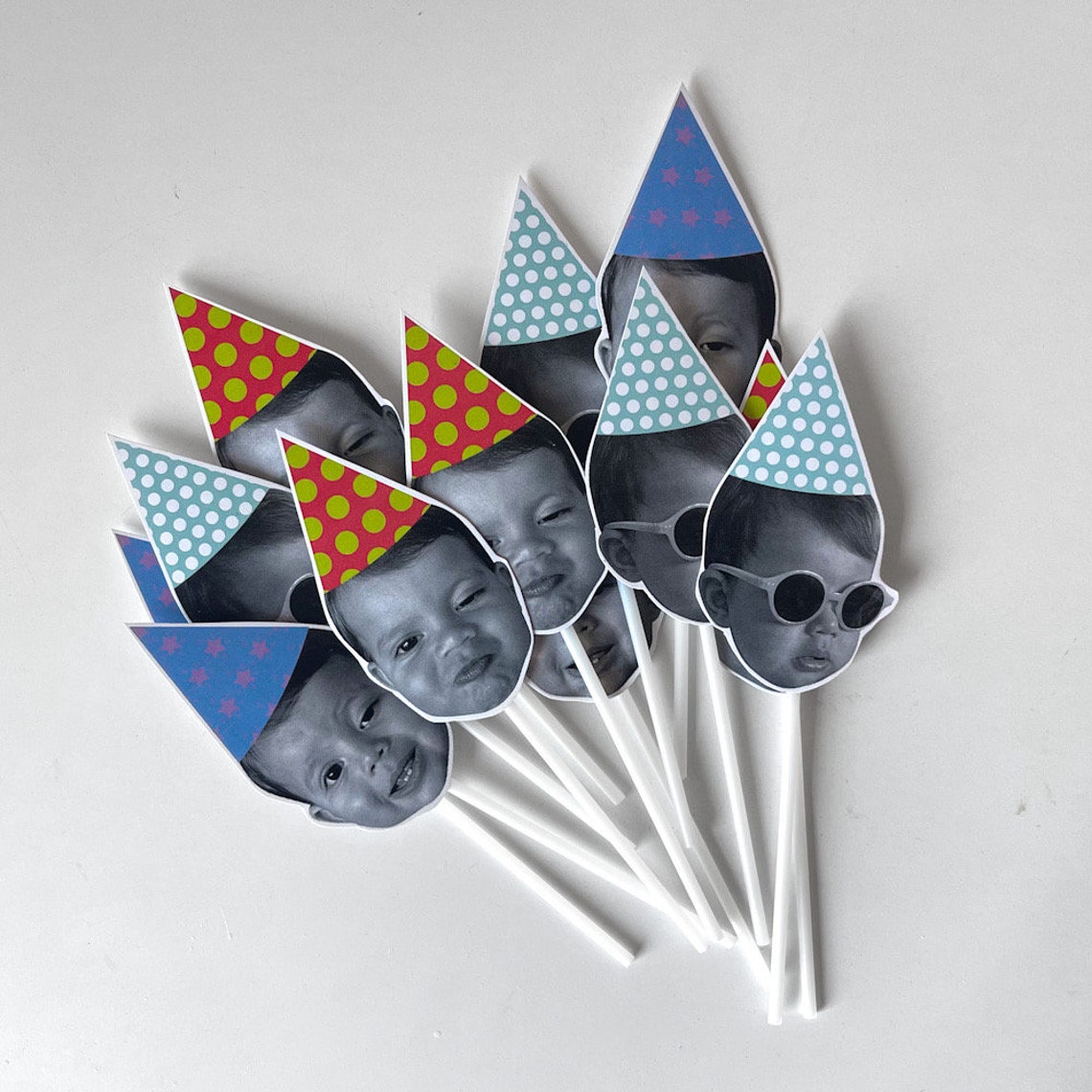 Custom Baby Photo Cupcake Toppers, Funny Face Cupcake Toppers ...