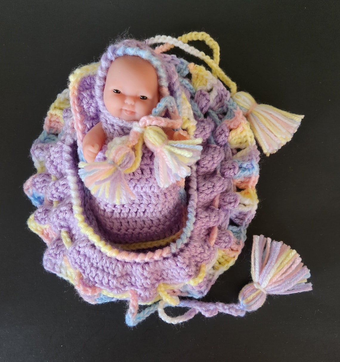 Hand Crocheted Doll Cradle Purse - Purple - Etsy