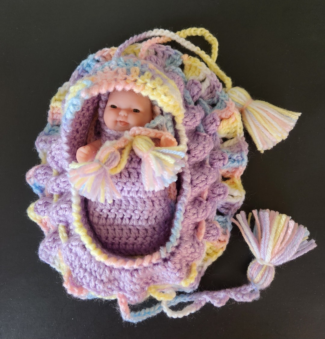 Hand Crocheted Doll Cradle Purse - Purple - Etsy