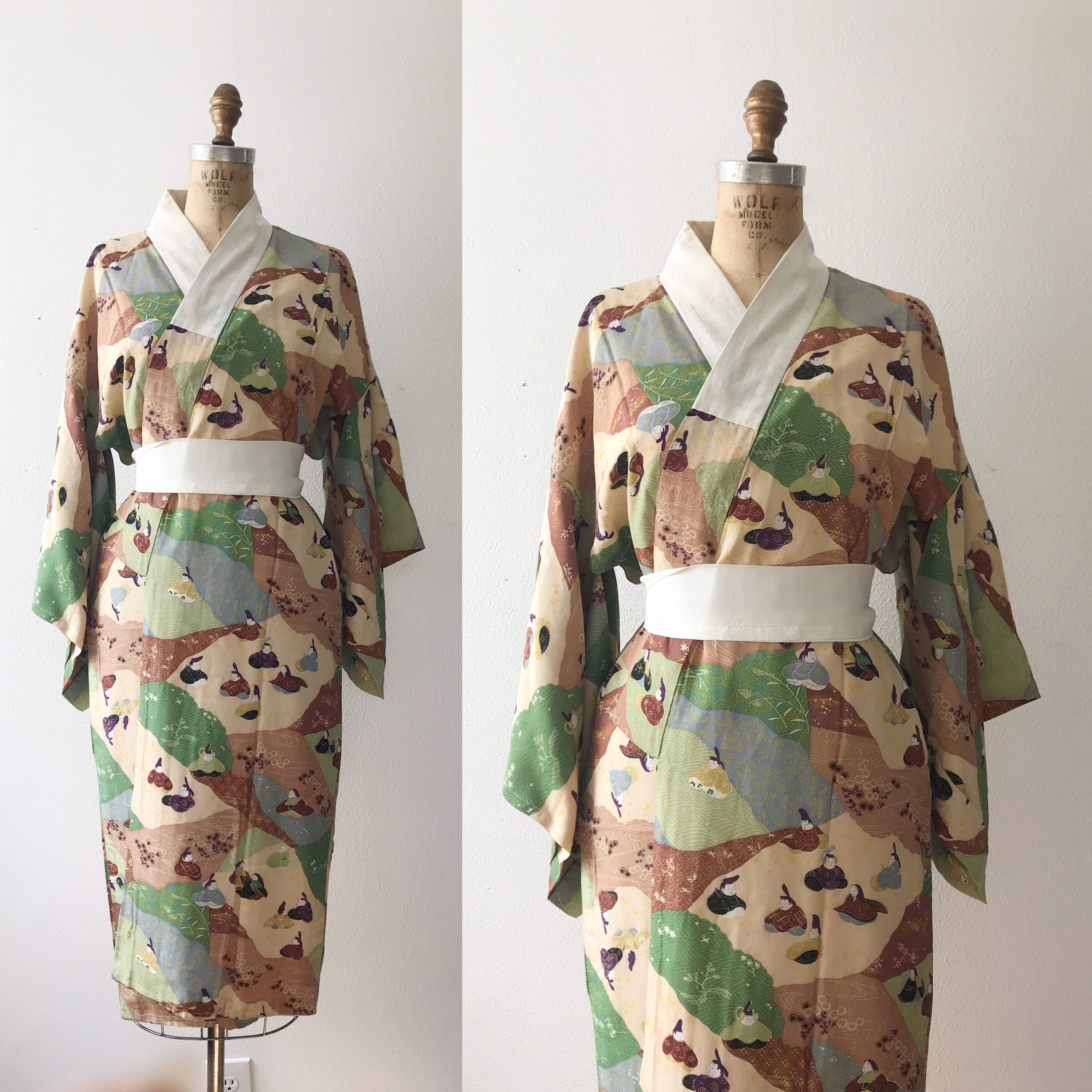 vintage kimono robe / vintage kimono / Seiza Juban