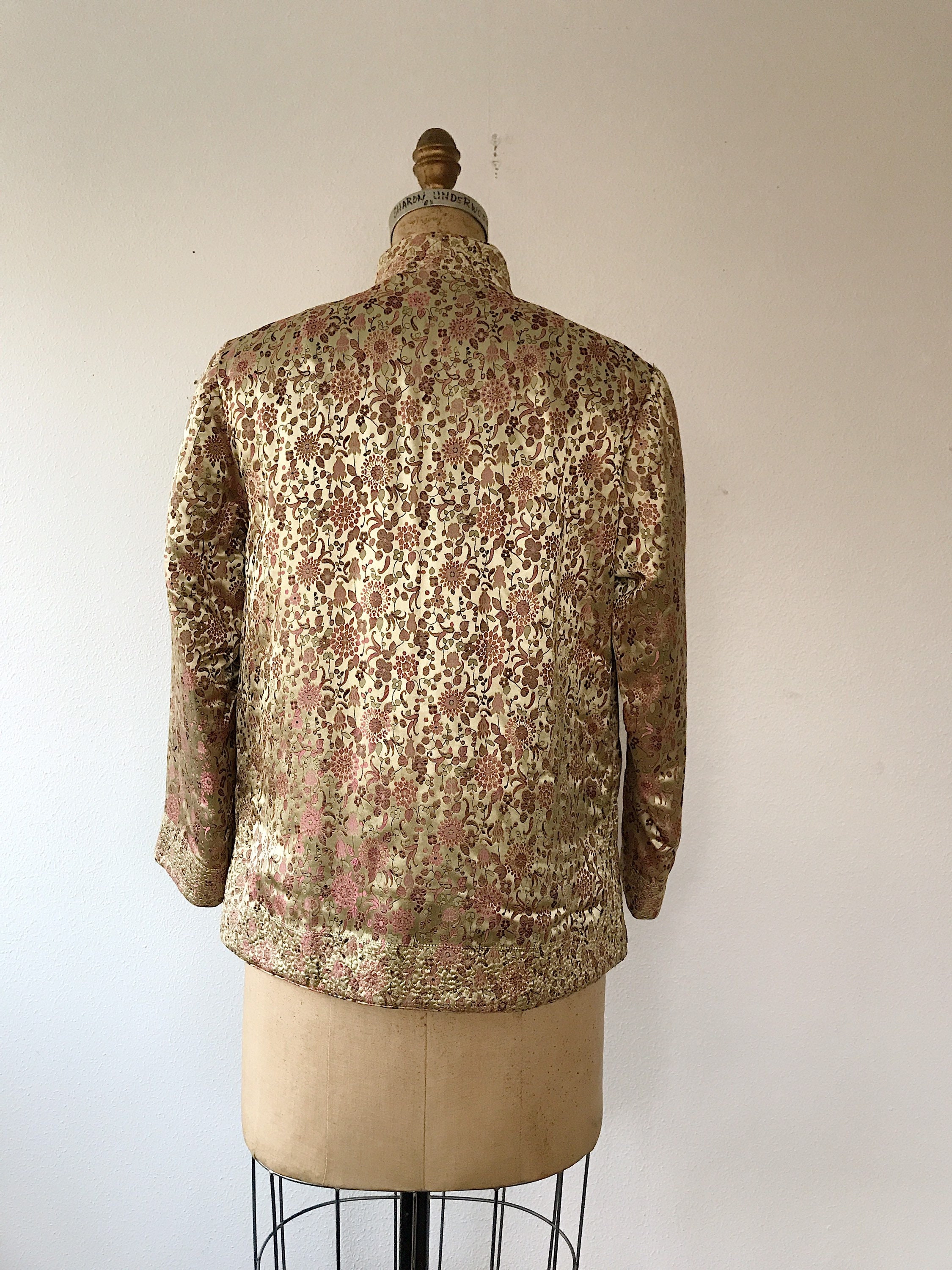 vintage silk coat / reversible coat / Chinoiserie Silk Jacket