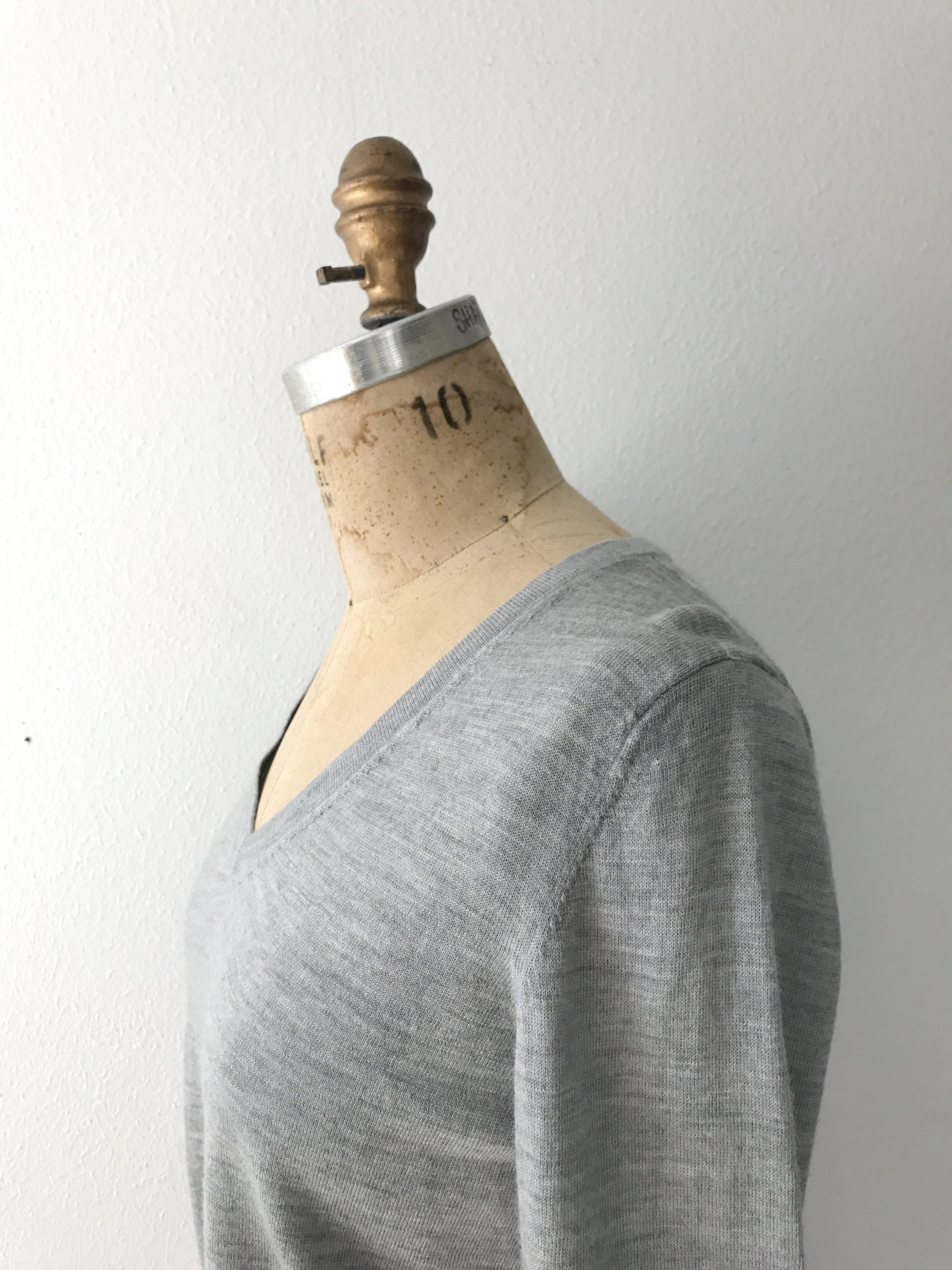 gray wool sweater / gray wool pullover / Merino Wool Pullover