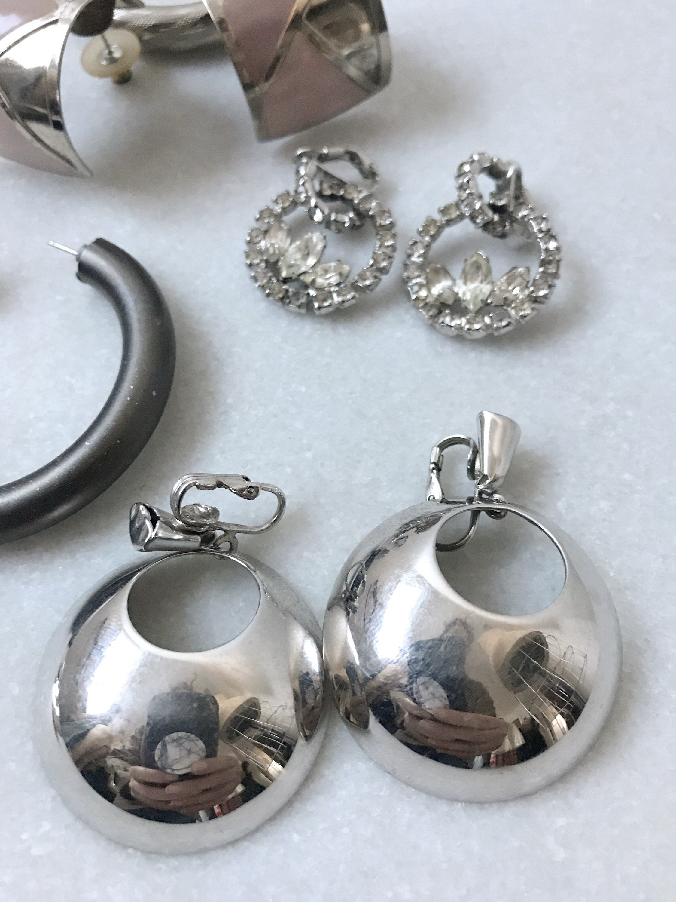SALE Earring Collection/ silver earring collection / 80s vintage earrings