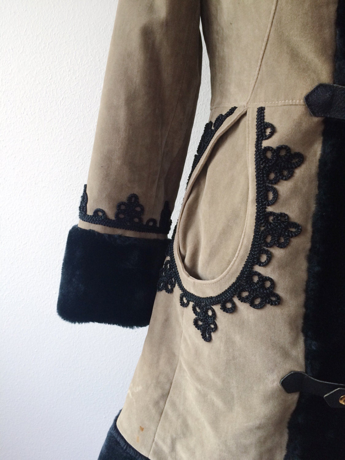 70s vintage coat / faux fur coat / Veruschka coat