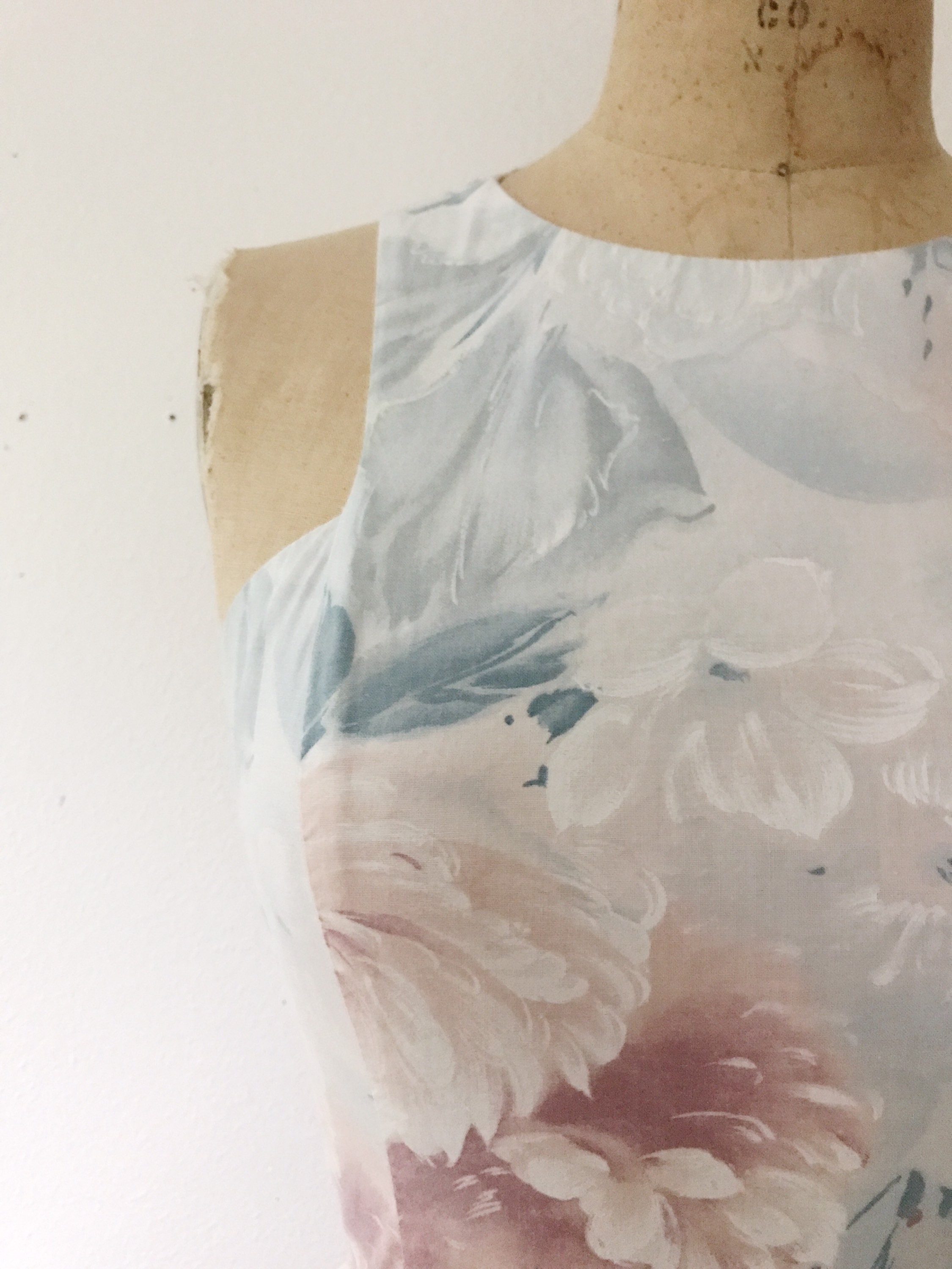 vintage floral dress / vintage 80s dress / Racerback dress