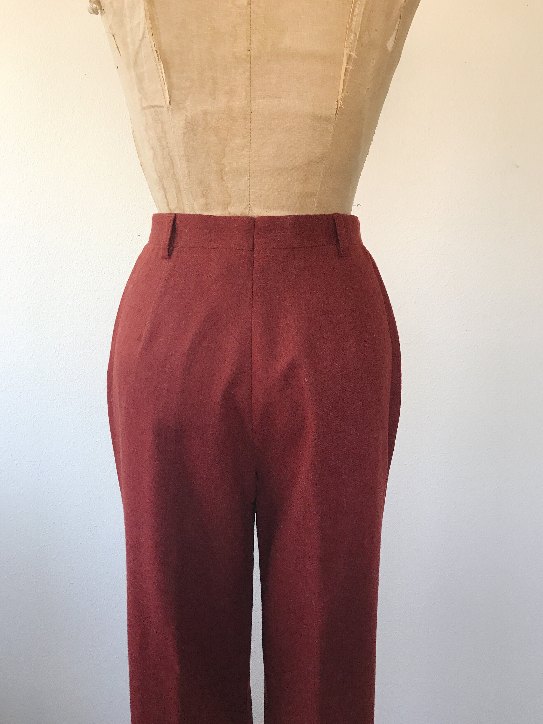 vintage wool pants/ vintage dress pants / 70s Madrone wool trousers