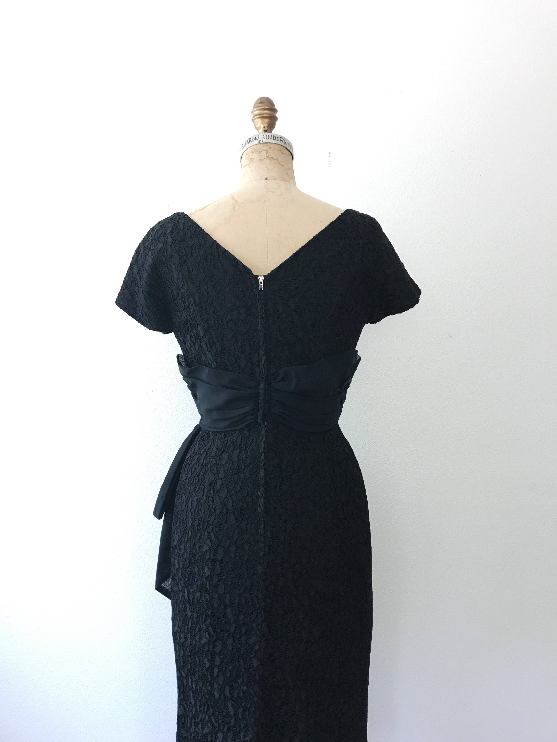 1950s dress / vintage cocktail dress / Evening Trellis dress