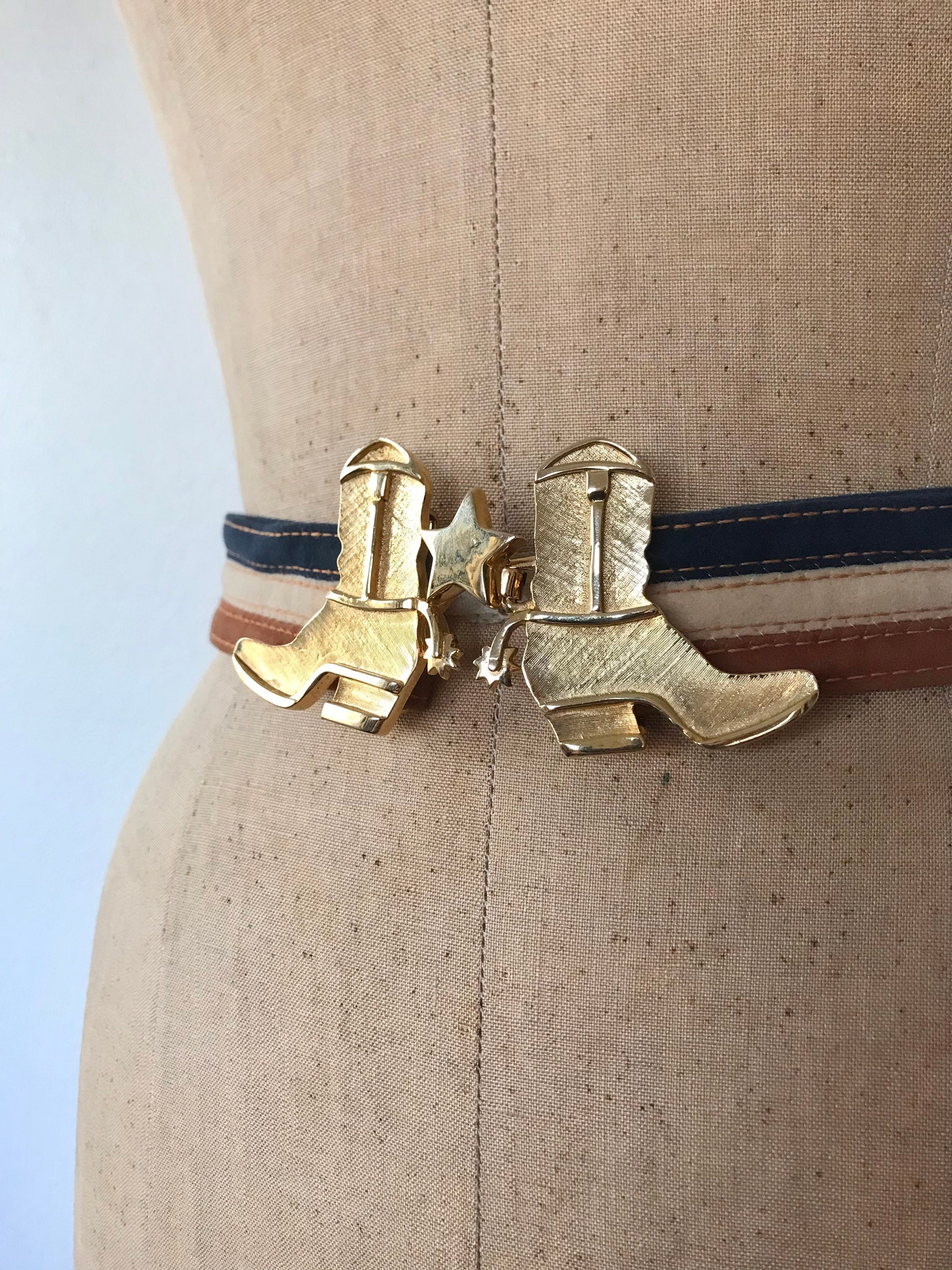 vintage belt / 1980s cowgirl belt / Mimi di N belt buckle