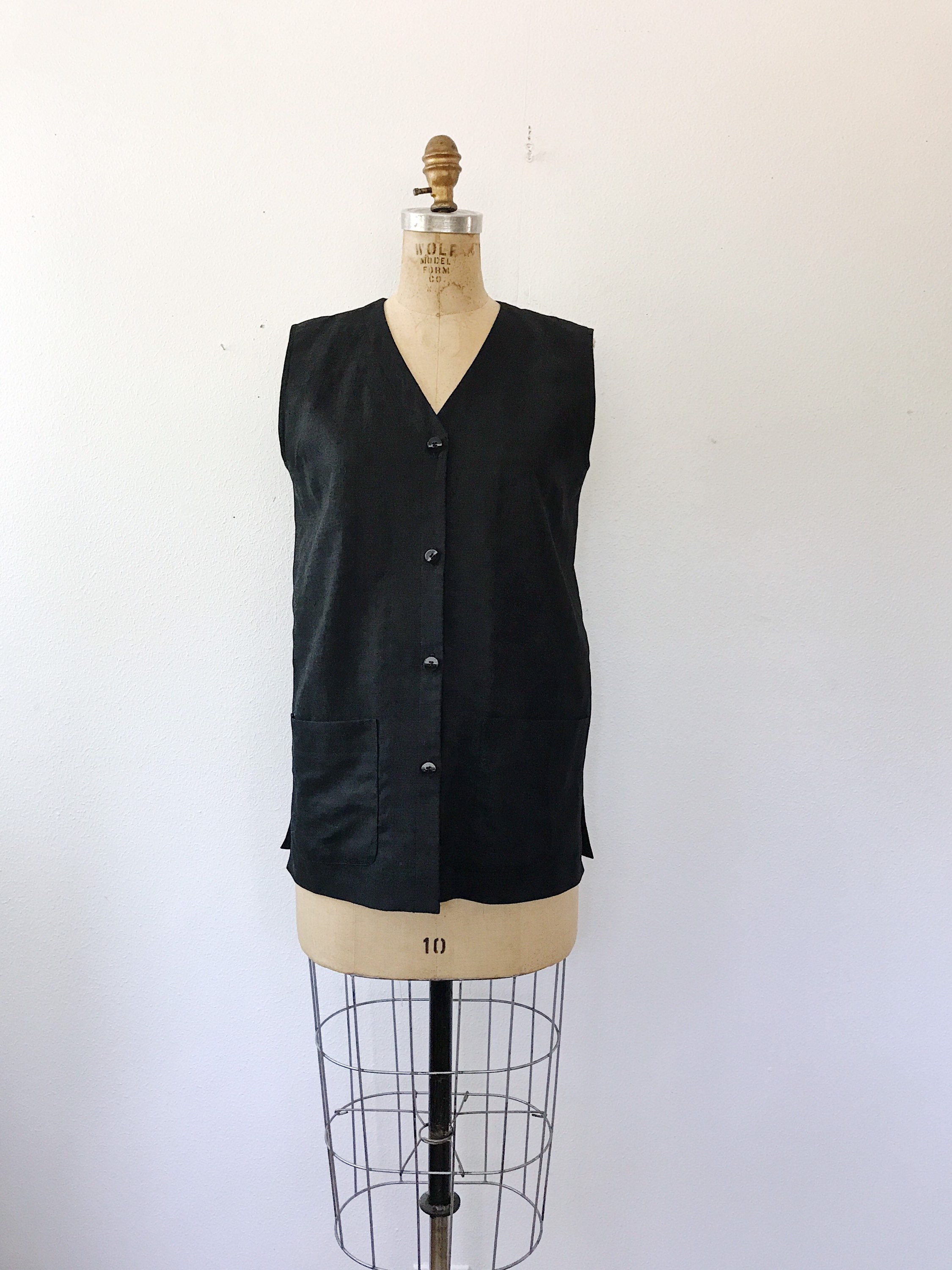 SALE Linen vest / vintage linen tunic / 90s linen waistcoat