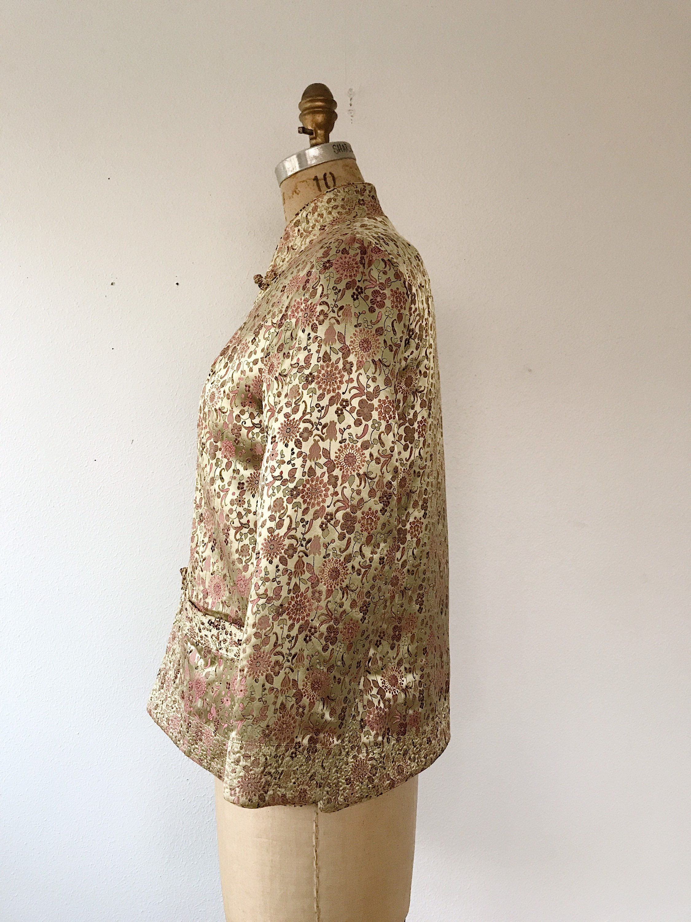 vintage silk coat / reversible coat / Chinoiserie Silk Jacket