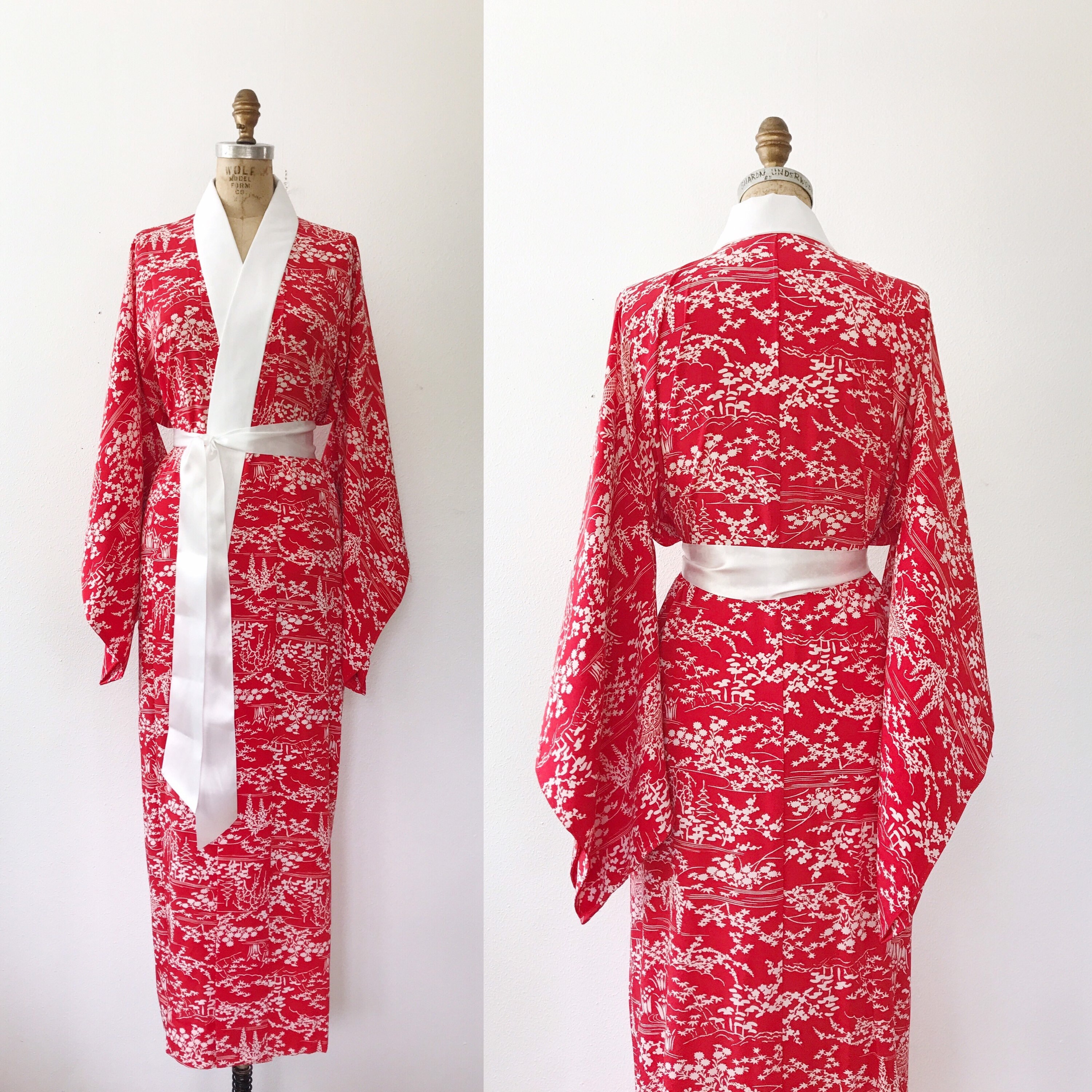 vintage kimono robe / vintage silk kimono / Willow Woods Juban
