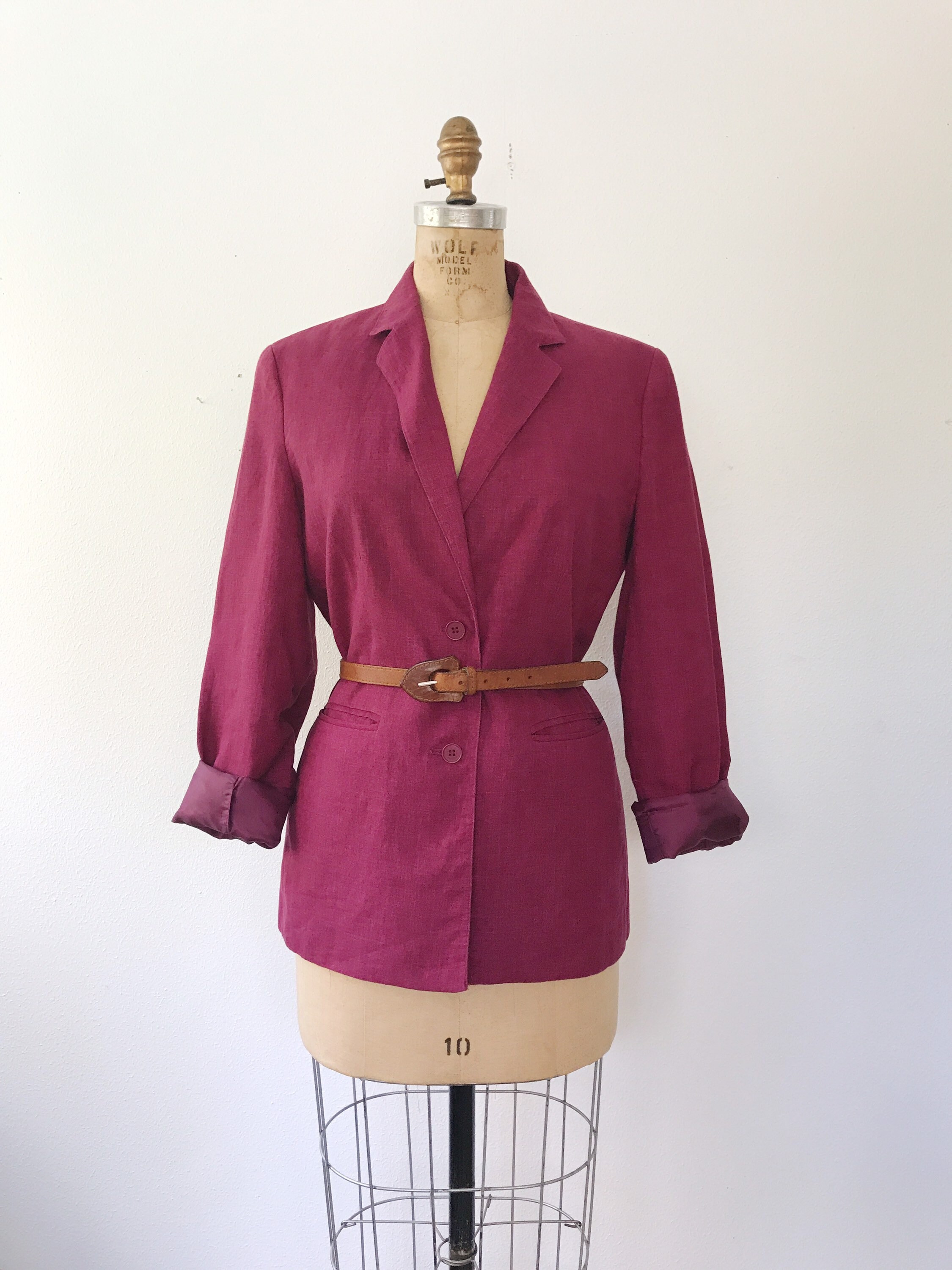 Linen Blazer / vintage blazer / 90s linen jacket