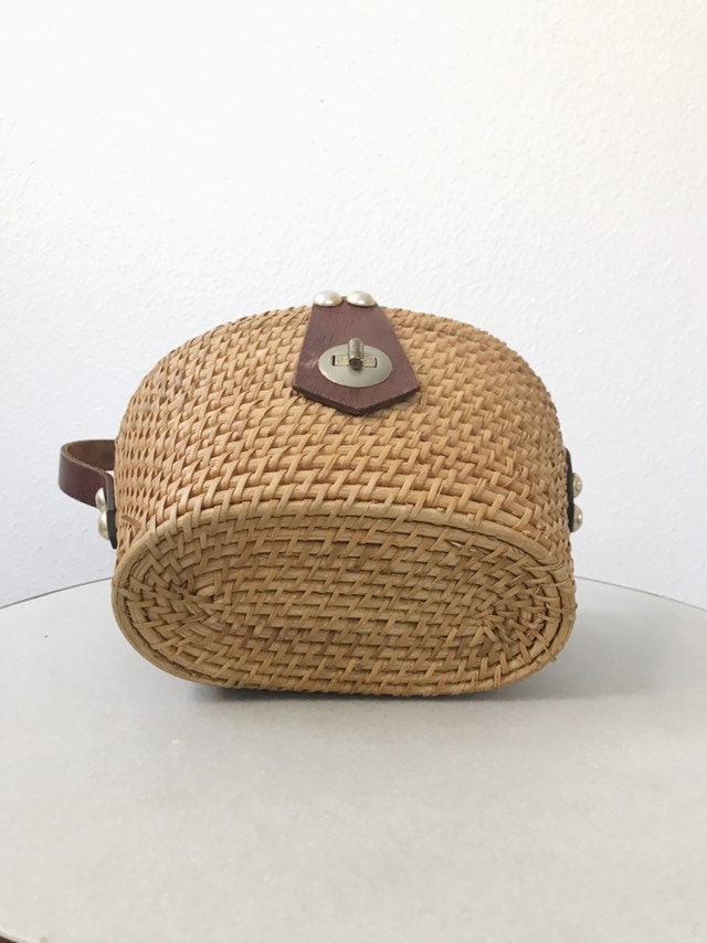 1950s basket bag / vintage basket purse / Jana basket purse