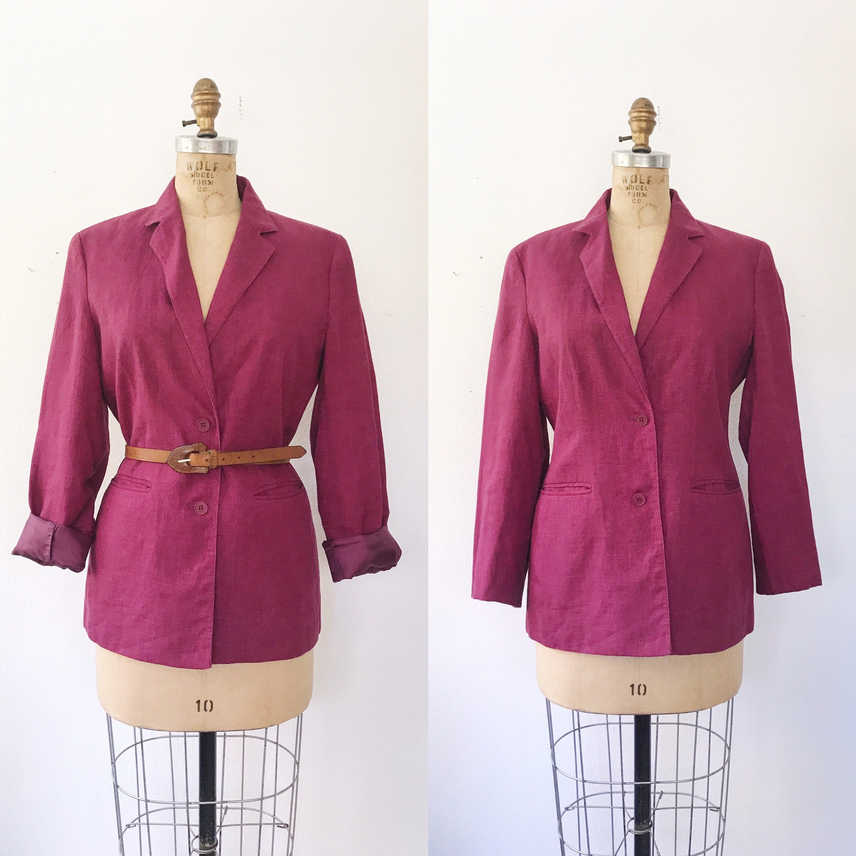 Linen Blazer / vintage blazer / 90s linen jacket