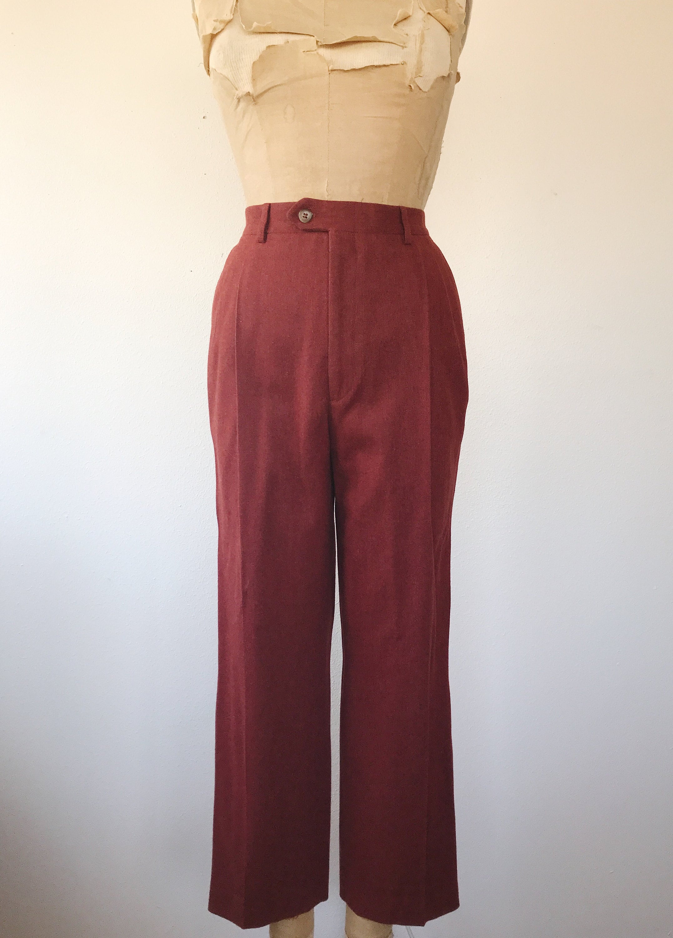 vintage wool pants/ vintage dress pants / 70s Madrone wool trousers