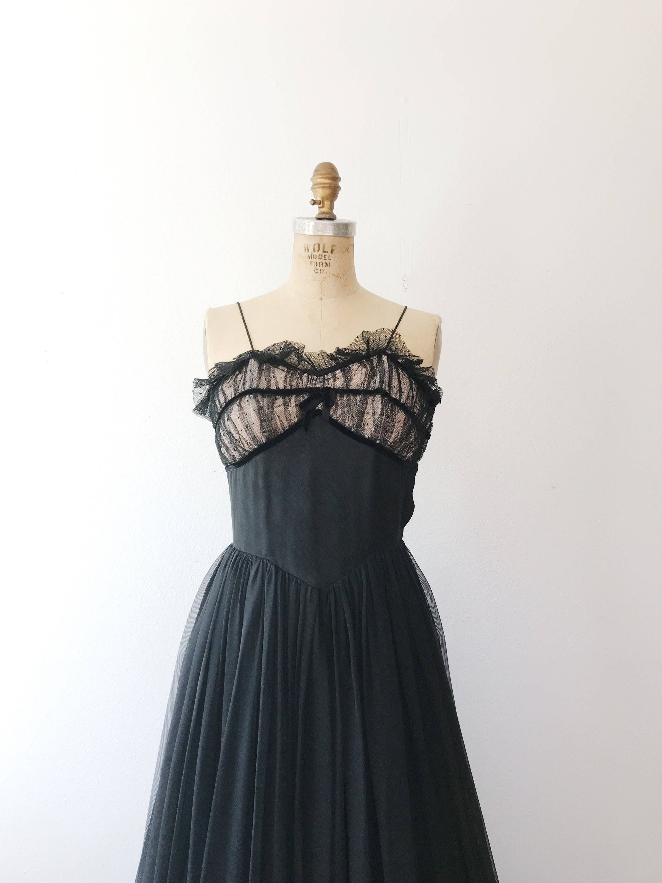 50s evening dress / vintage party dress / Sestina Lace dress