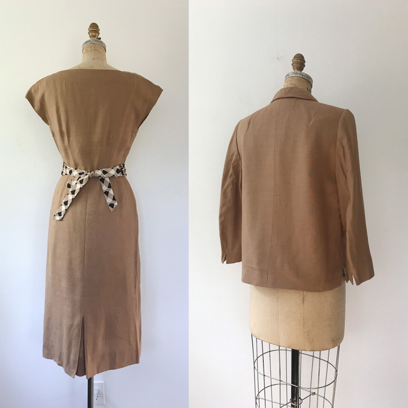 1950s Vintage Dress / 50s Linen Dress / Adele Simpson Dress & - Etsy