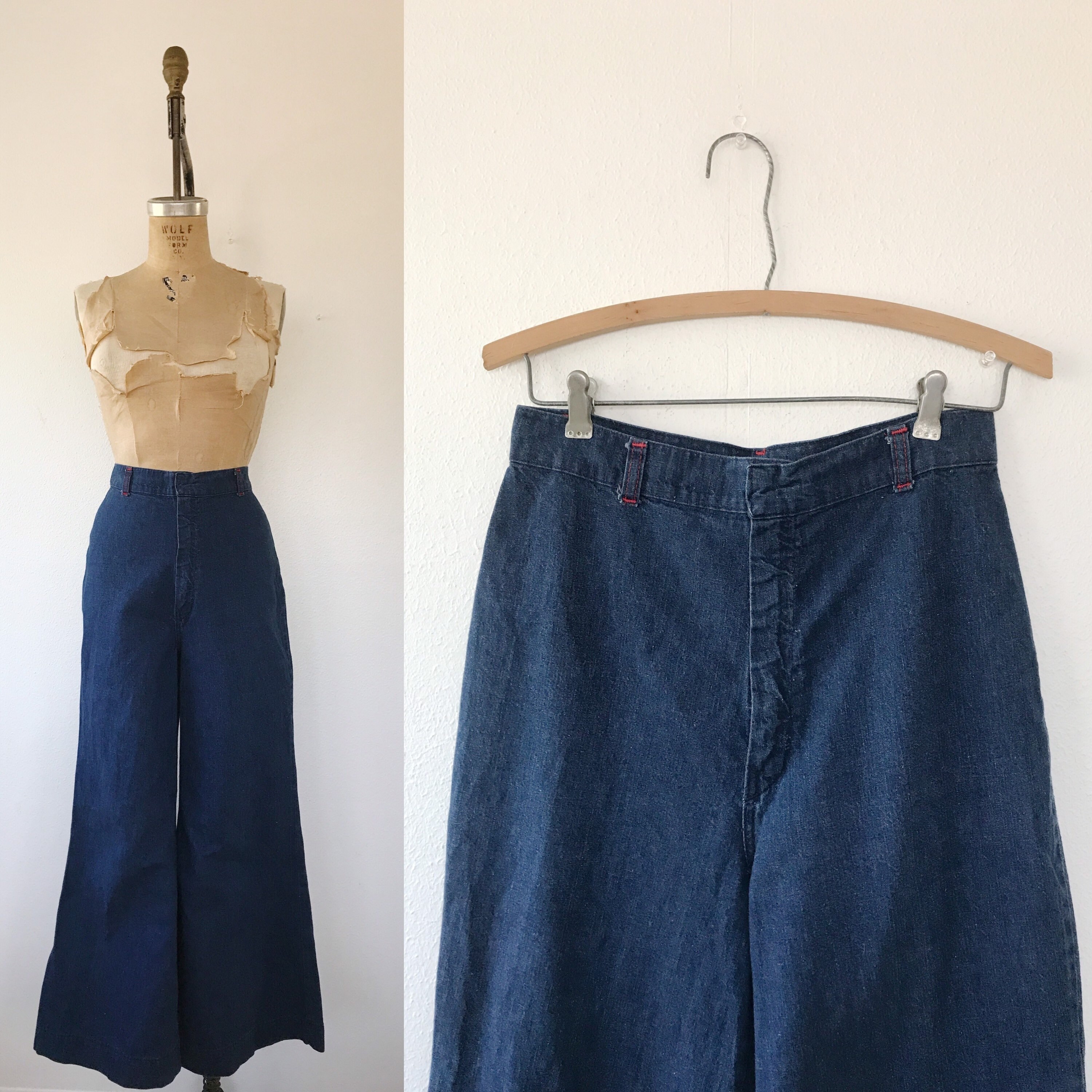 1970s jeans / vintage denim / 70s bell bottom jeans