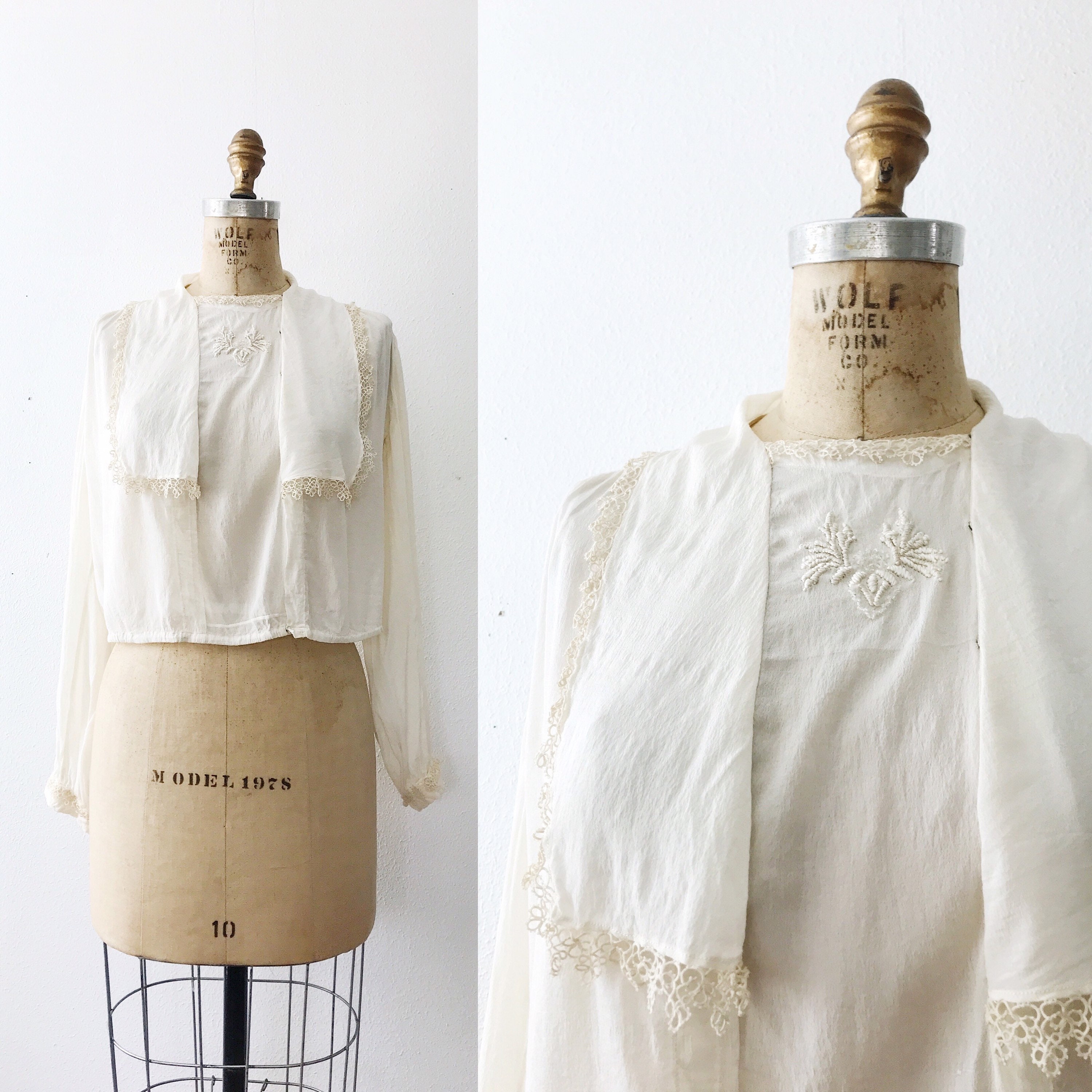 1910s blouse / vintage silk blouse / Silk & Lace blouse 1910s blouse / vintage silk blouse / Silk & Lace blouse