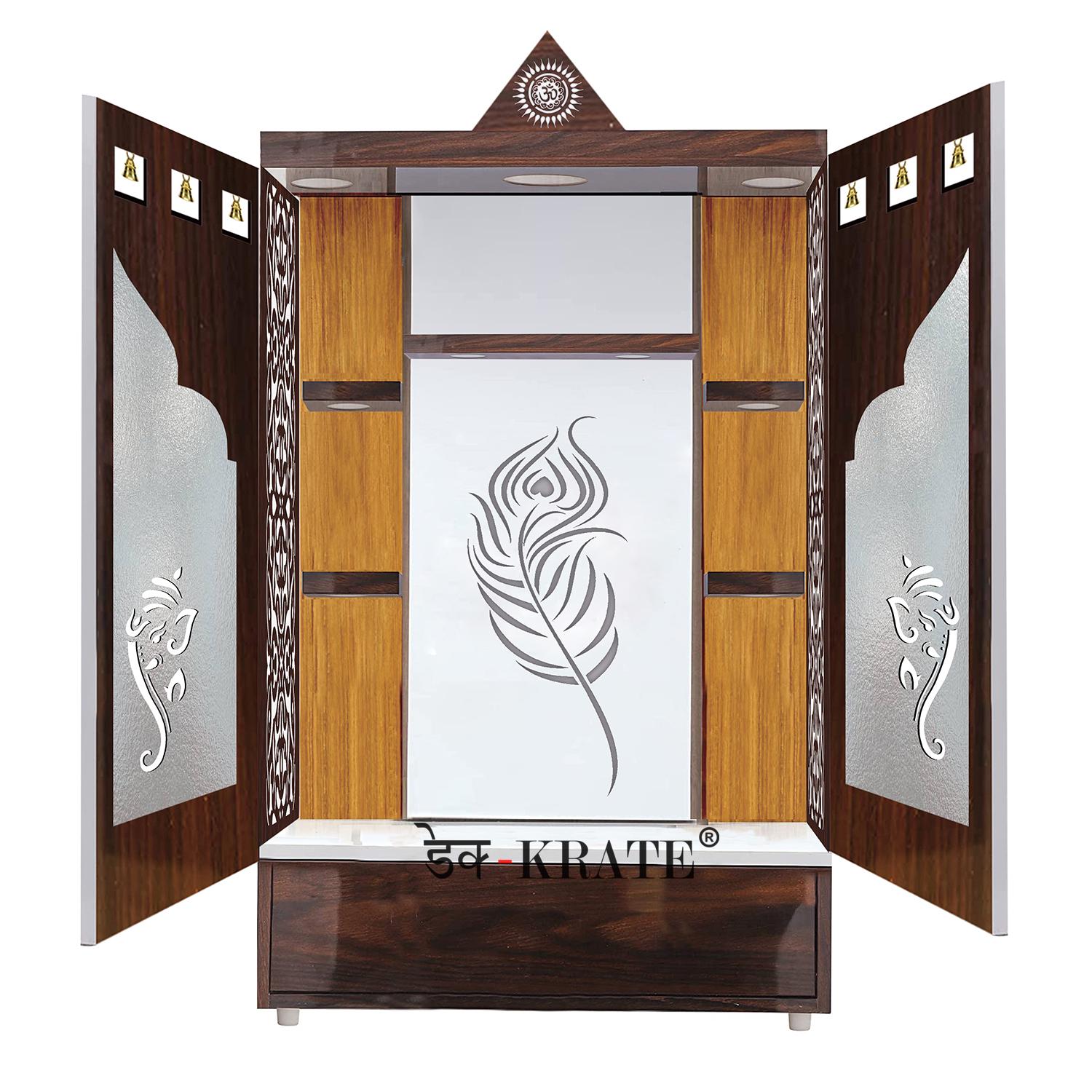 Pooja cabinet with glass door store