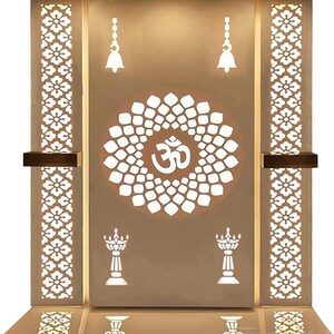 Decorate Wooden Temple White LED Light for Home and Office Home Temple ...