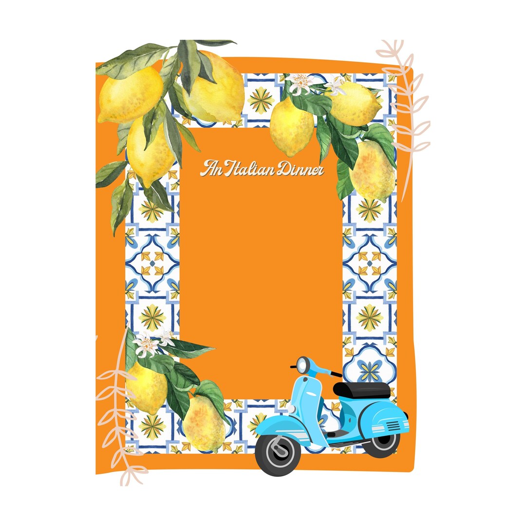 Italian-themed Invitation and Dinner Menu Digital Download - Etsy