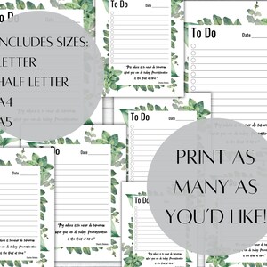 Minimalist to Do List Check List Minimalist Daily Planner Greenery ...