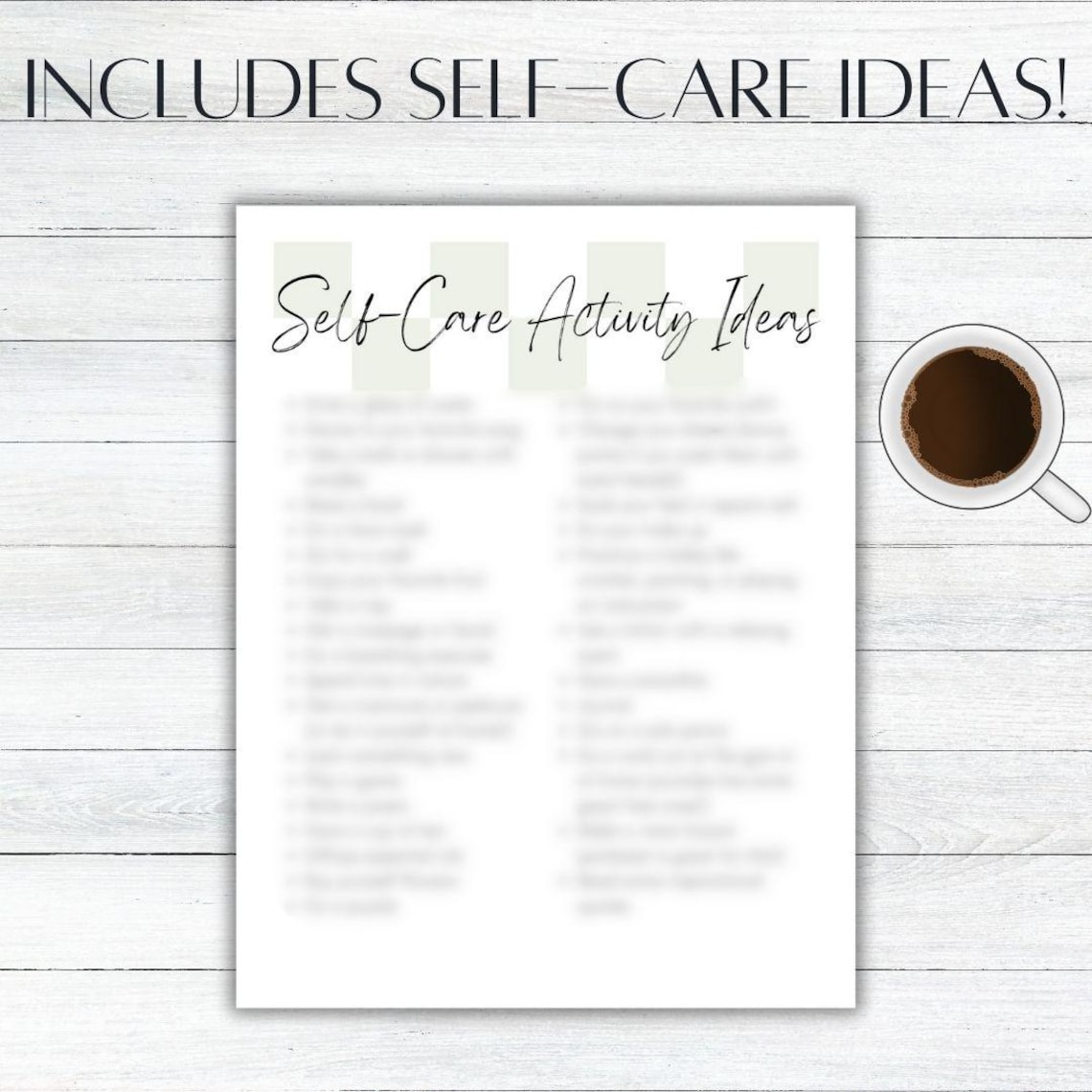 Self Care Planner Self Care Worksheet Self Care Checklist Self Care ...