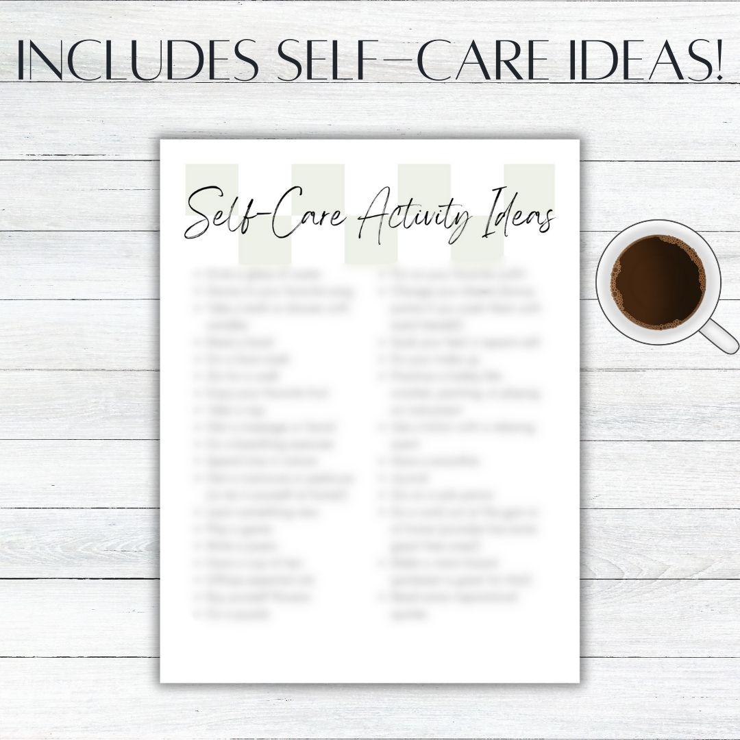 Self Care Planner Self Care Worksheet Self Care Checklist Self Care ...