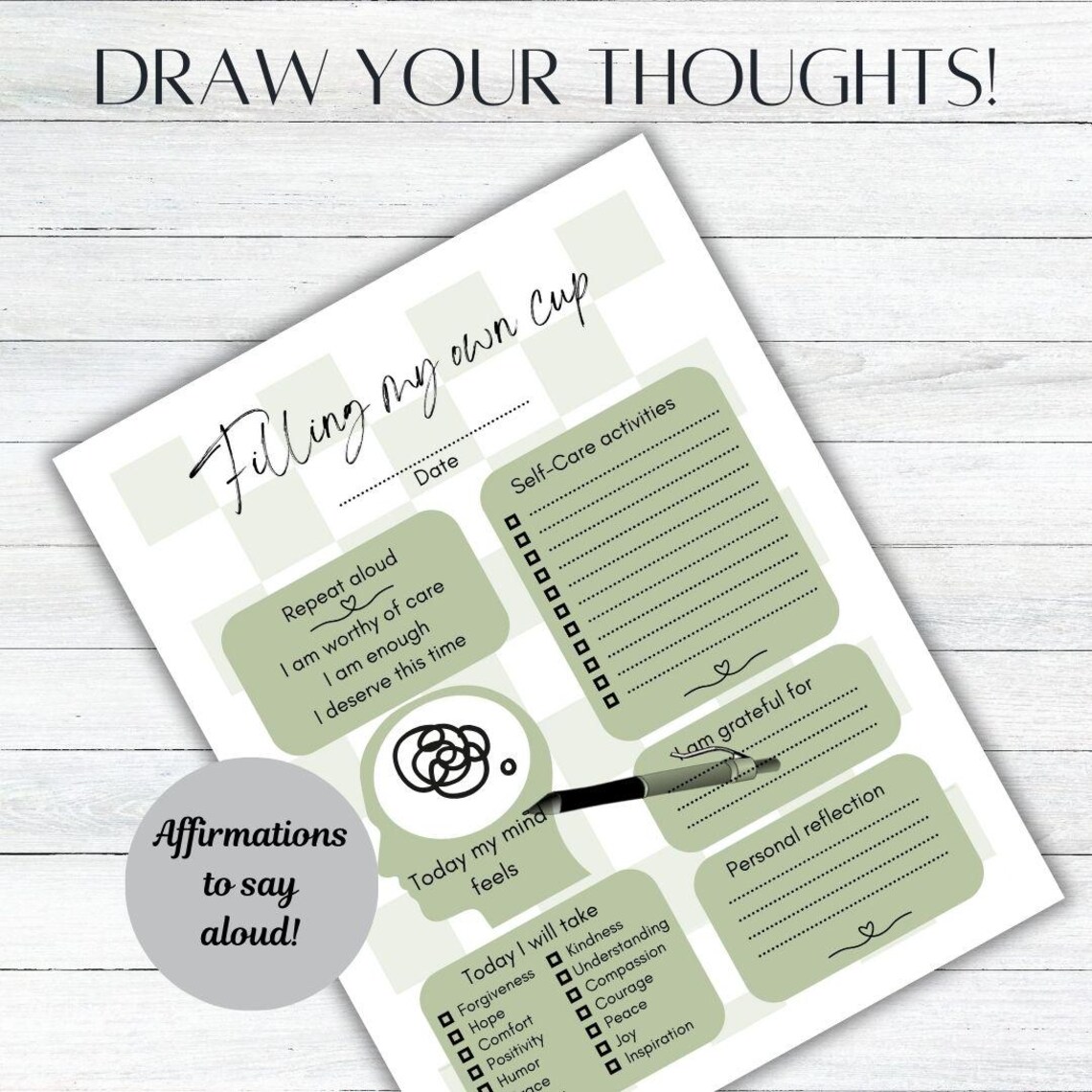Self Care Planner Self Care Worksheet Self Care Checklist Self Care ...