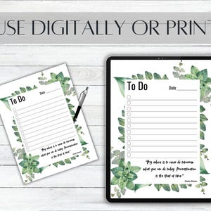 Minimalist to Do List Check List Minimalist Daily Planner Greenery ...