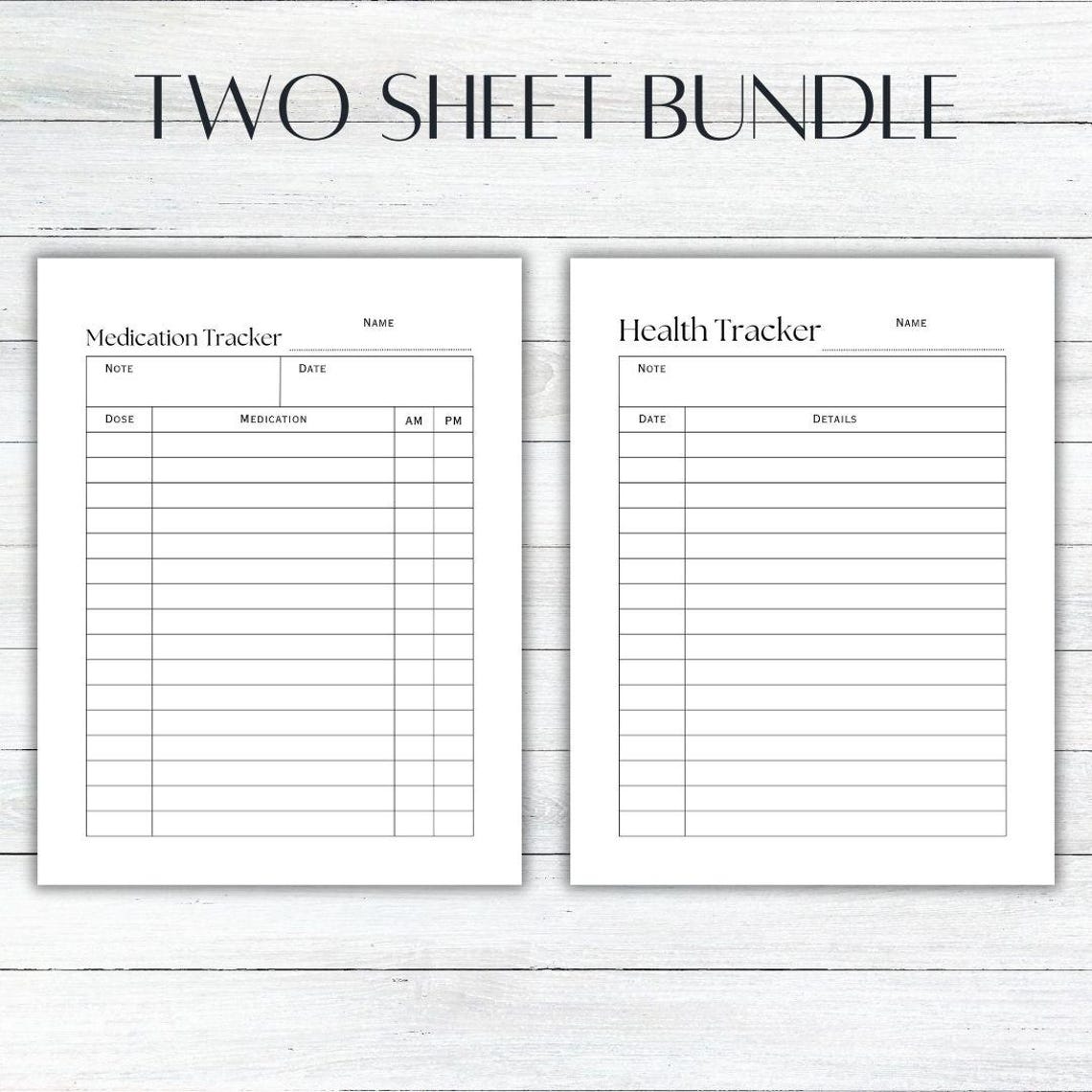 Medical Tracker for Planner Printable Health Tracker Medication Tracker ...