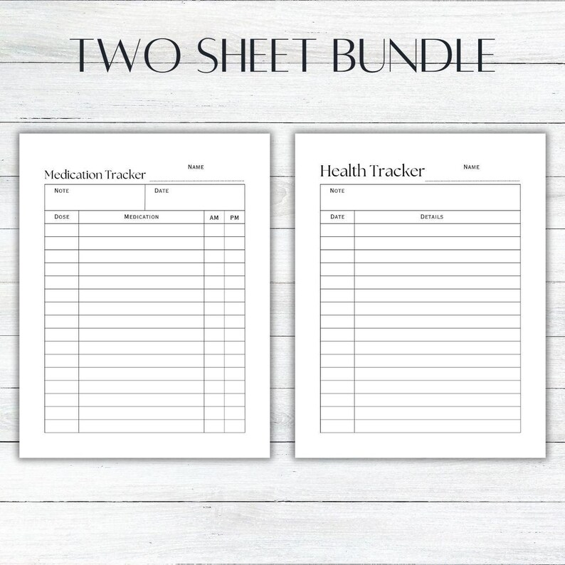 Medical Tracker for Planner Printable Health Tracker Medication Tracker ...