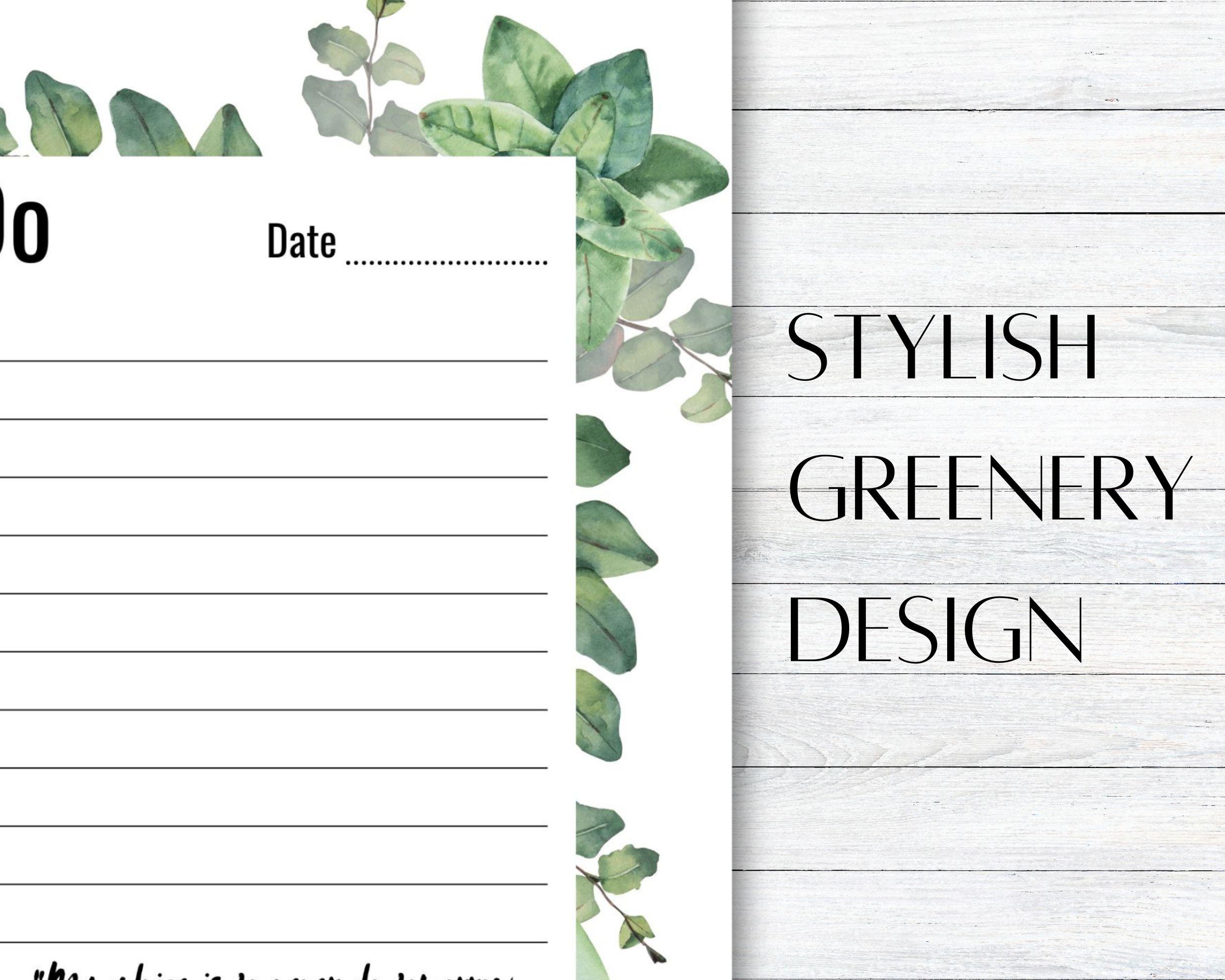 Minimalist to Do List Check List Minimalist Daily Planner Greenery ...