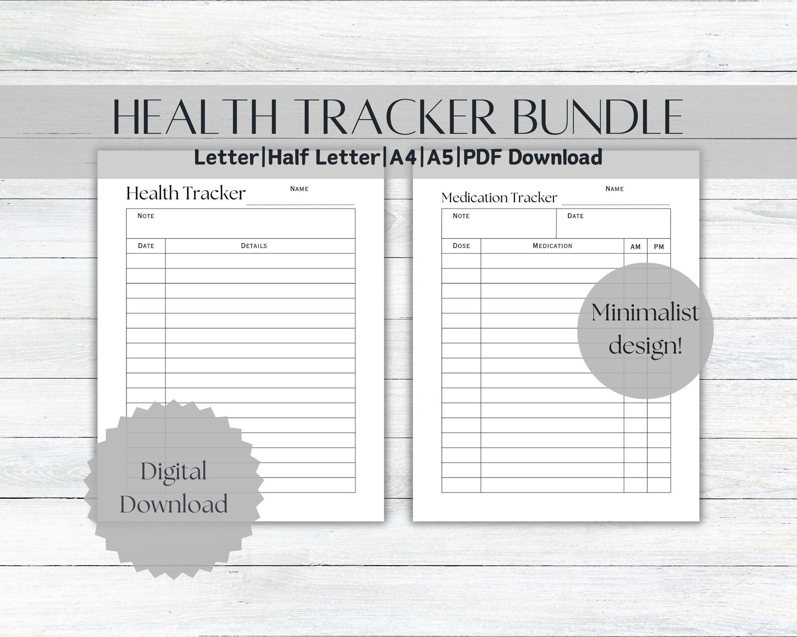 Medical Tracker for Planner Printable Health Tracker Medication Tracker ...