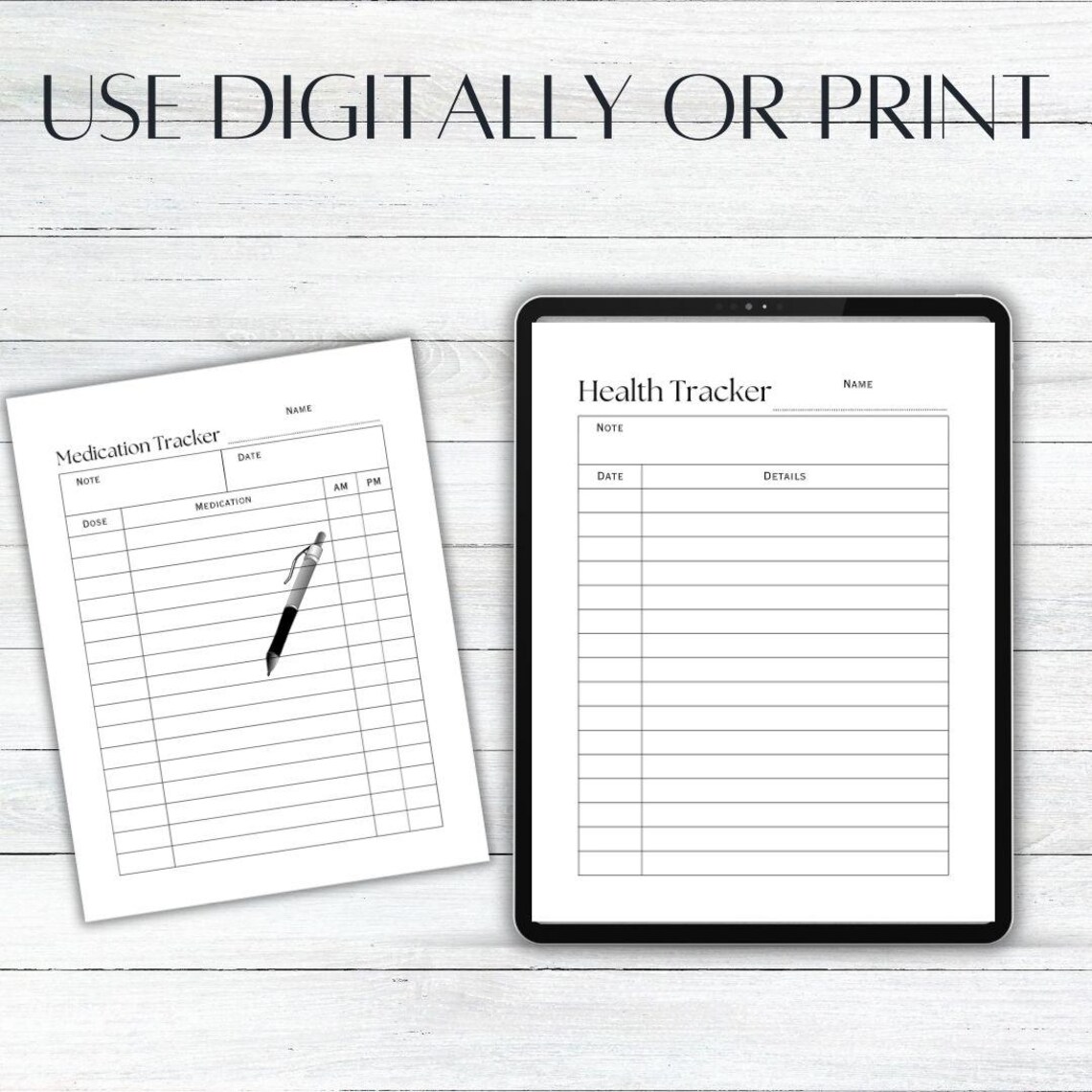 Medical Tracker for Planner Printable Health Tracker Medication Tracker ...