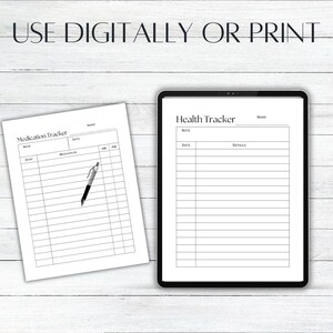 Medical Tracker for Planner Printable Health Tracker Medication Tracker ...