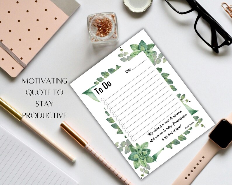 Minimalist to Do List Check List Minimalist Daily Planner Greenery ...