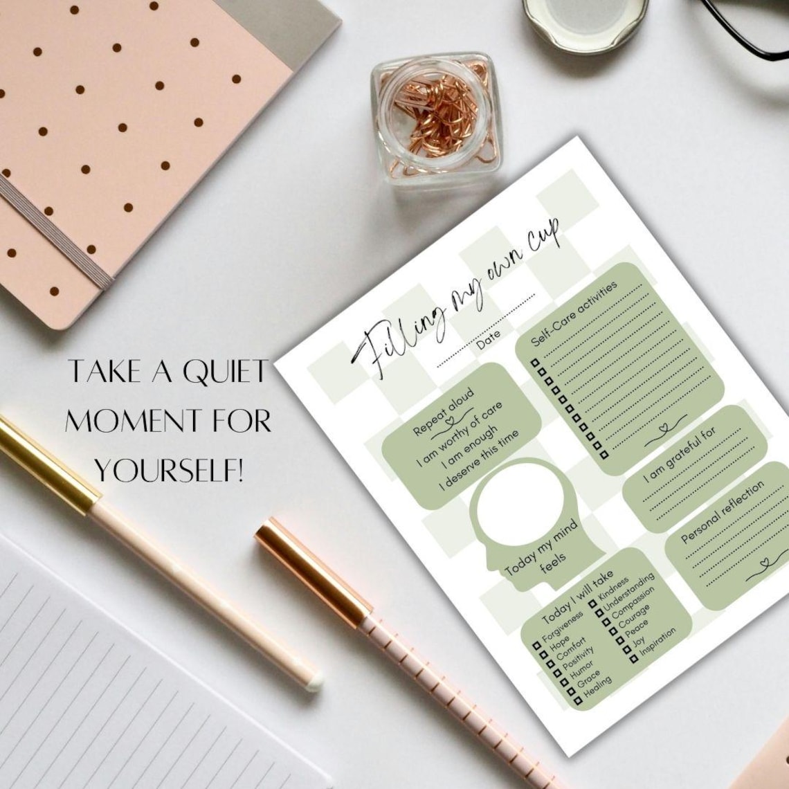 Self Care Planner Self Care Worksheet Self Care Checklist Self Care ...