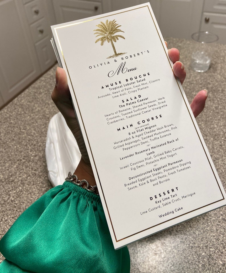 Minimal Modern Gold Palm Tree Menu Digital Download - Etsy