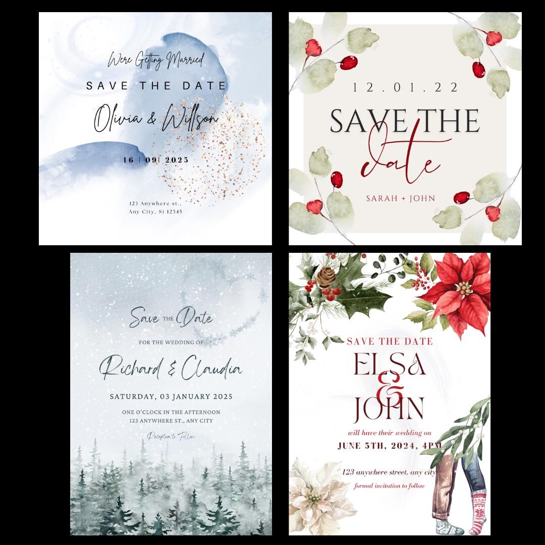 Winter Save the Dates - Etsy
