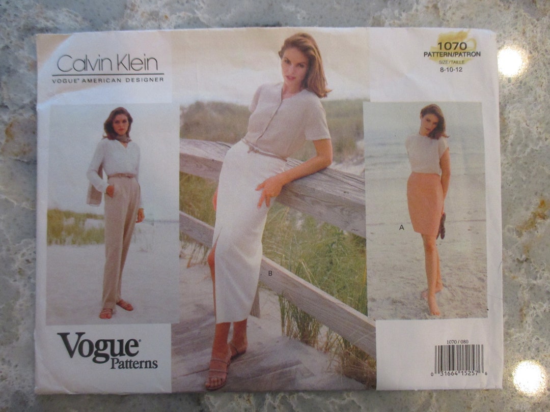 VINTAGE 1980's SEWING PATTERN Calvin Klein Sizes 8-10-12 - Etsy