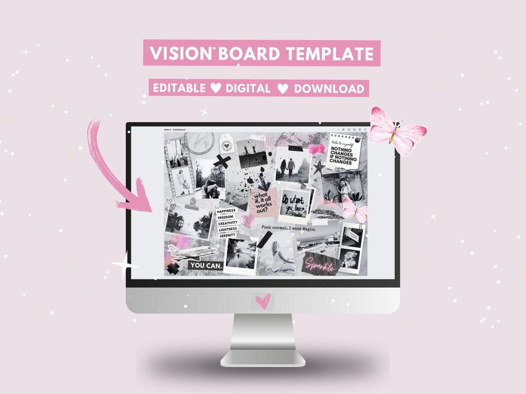 Digital Vision Board Canva Template, 2024 Visionboard, Manifest ...